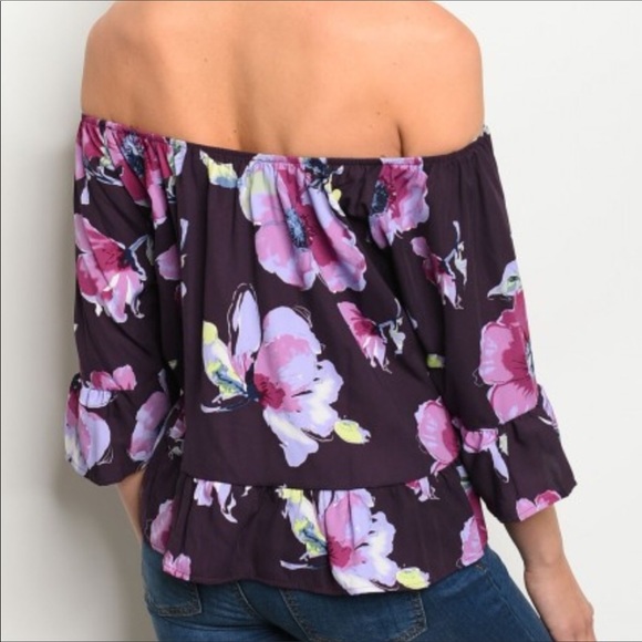 Tops | Floral Off The Shoulder Blouse | Poshmark